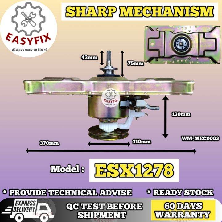 ESX1278 SHARP WASHING MACHINE MECHANISM ( GEARBOX ) GEAR BOX ESX 1278 ...