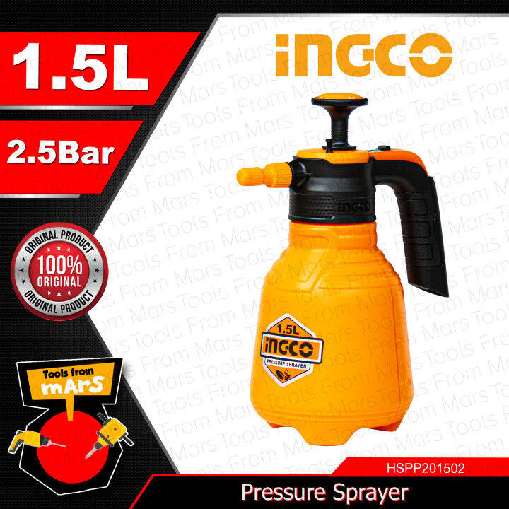 INGCO Pressure Sprayer 1.5L Handheld Garden Pump Sprayer Water Spray Bottle Garden Sprayer ...