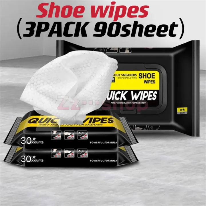 Set Of 3 Shoe Wipes Cleaner Disposable Wet Wipes Sneaker Leather ...