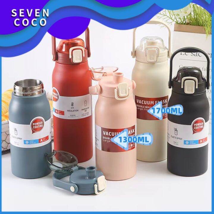 1300ML 1700ML Insulated Vacuum Tumbler Stainless Steel Thermos Sport Water Bottle Drink Bottle ...