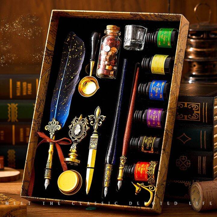High-end Oren quill pen harry wave British wax wax seal suit students ...