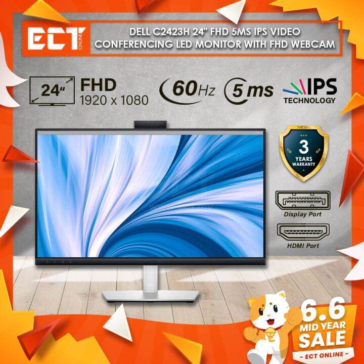 Dell C2423H 24" FHD 1920 x 1080 5MS IPS Video Conferencing LED Monitor ...