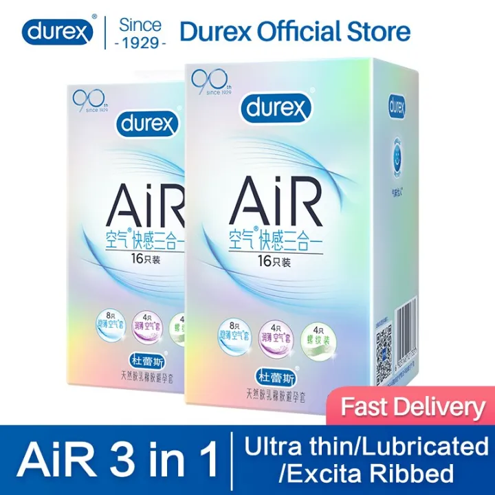 Durex AiR 3in1 Invisible Ultra-thin Spike Condom Lubricated Natural ...
