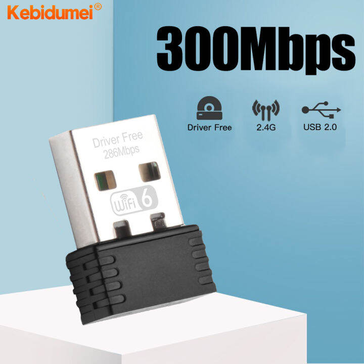 Kebidumei ตัวรับสัญญาณ USB ไร้สาย2.4กิกะเฮิร์ตซ์,300Mbps อะแดปเตอร์ WiFi ฟรีไดรฟ์การ์ดเครือข่ายอ ...