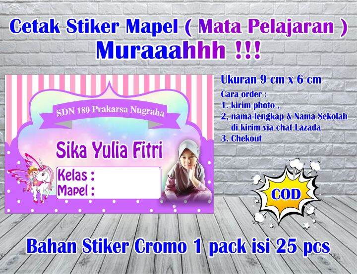 Stiker Mapel ( Mata pelajaran ) 1 pcak isi 25 pcs bahan stiker cromo ...