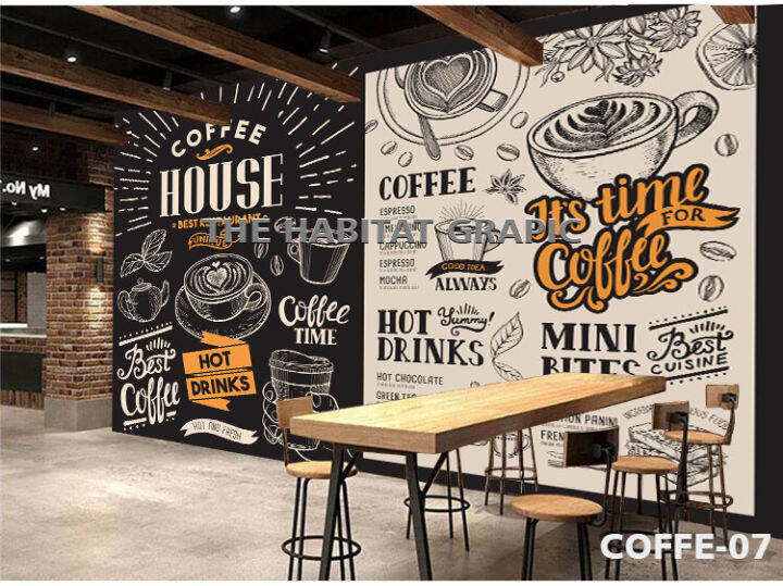 wallpaper dinding tema coffee shop - Wallpaper dinding Coffee shop ...