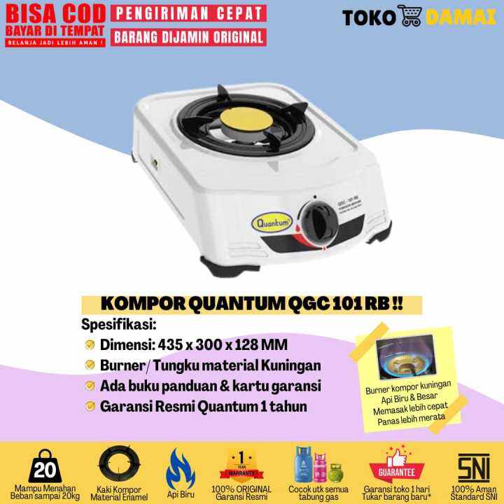 QUANTUM Kompor Gas 1 Tungku QGC-101RB (warna putih) | Lazada Indonesia
