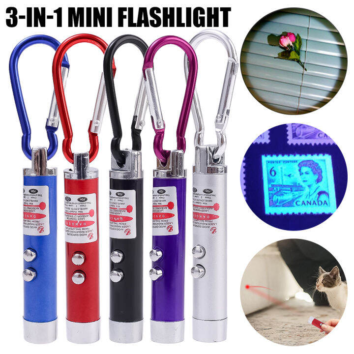 Aluminum Alloy 3-in-1 LED Mini Flashlight Lightweight Ultraviolet Money ...