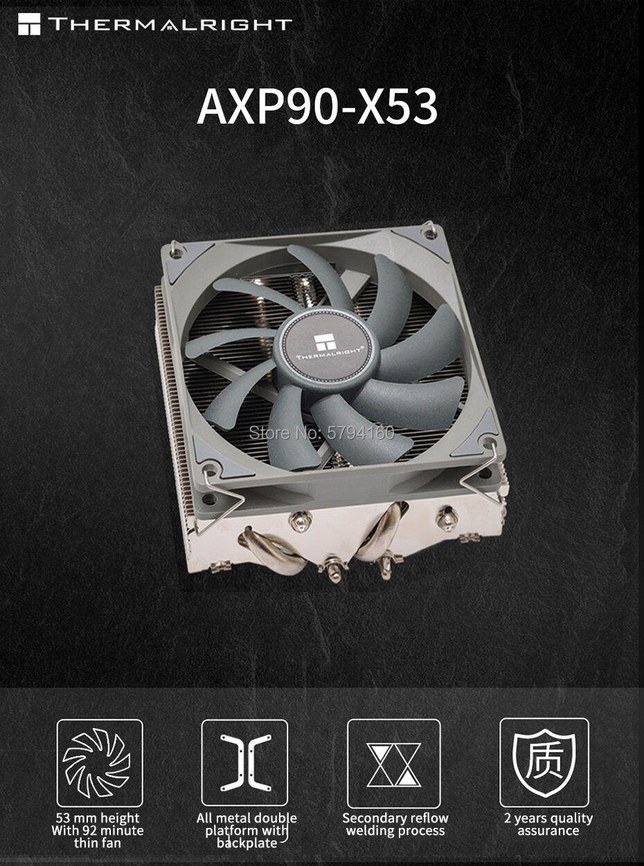 Thermalright AXP90 X53 FULL Black 4PIN PWM 4 Heats Thin multi-platform ...