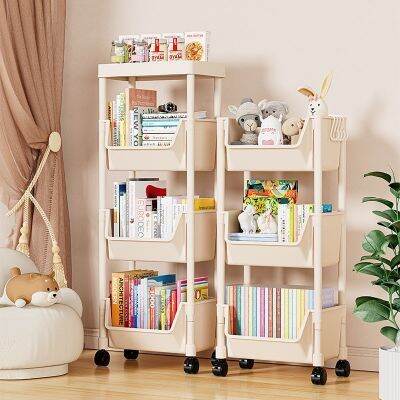 Storage Rack Multifunction Book Storage Rack With Wheel Household Open ...