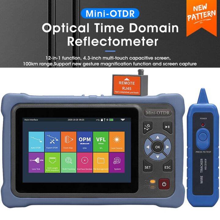Mini OTDR 1310/1550nm 26/24dB Fiber Optic Reflectometer Touch Screen ...