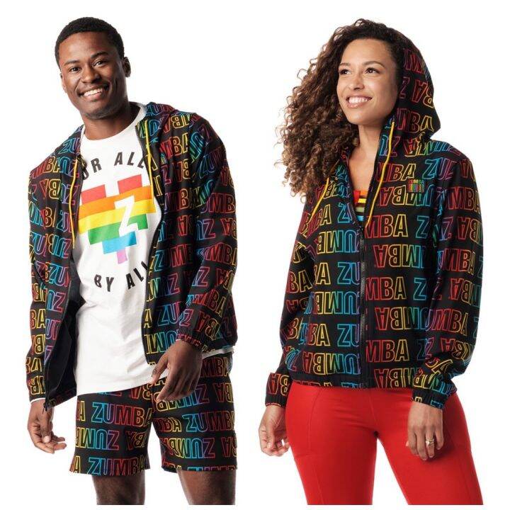 New ZW Fitness ZUMBA bright and zumba bold zip up jacket z1t000108 ...