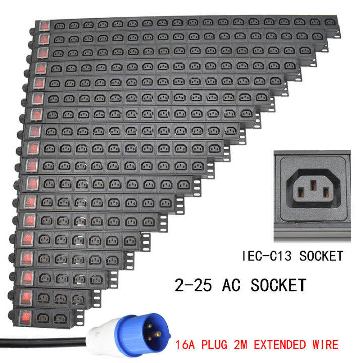 PDU power strip aluminum alloy 2-25AC socket network cabinet rack IEC ...