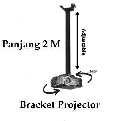 Bracket Projector Braket Proyektor Panjang Ceiling 2 meter | Lazada ...