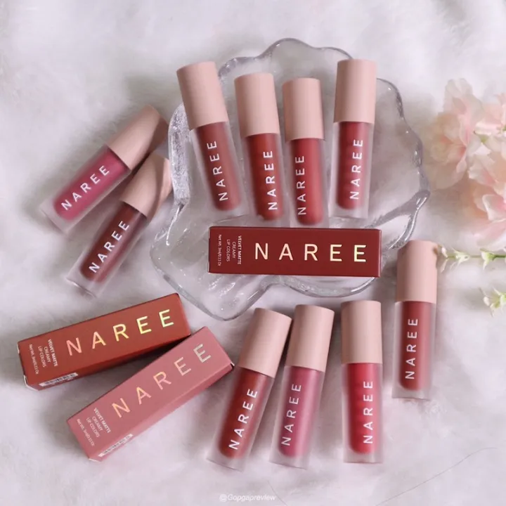 มีทุกสีพร้อมส่งทุกวันมีปลายทาง Naree Velvet Matte Creamy Lip Colors ...