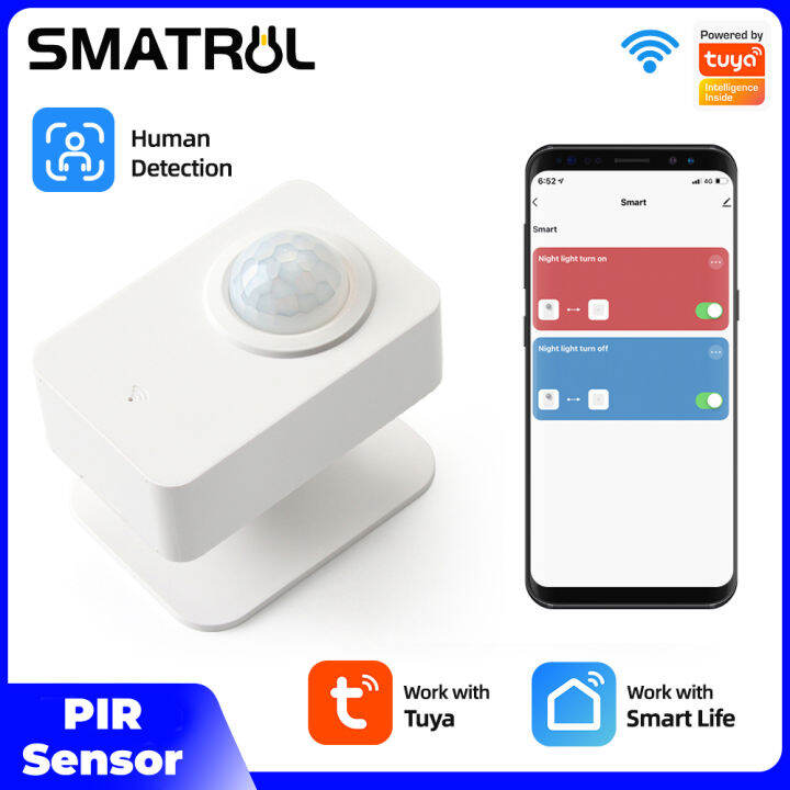SMATRUL Tuya WiFi PIR Motion Sensor, Human Body Movement Infrared ...