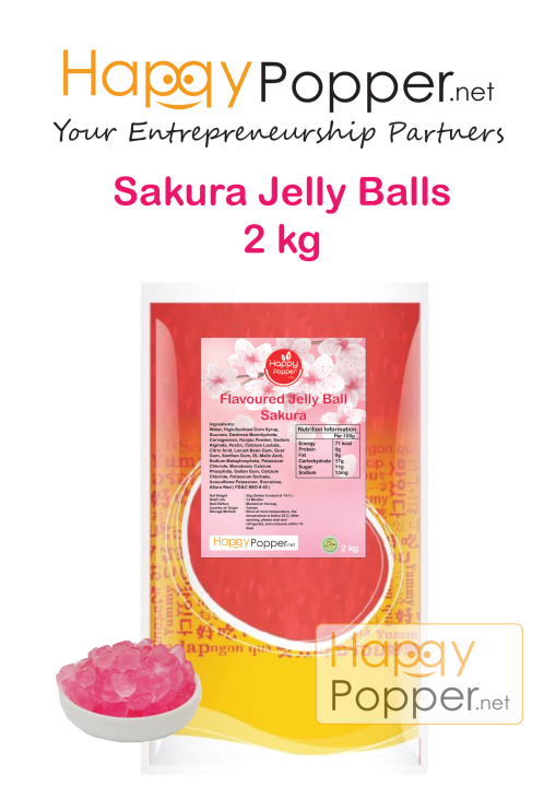 Happypopper Taiwan Boba Pearl 3Q Sakura Agar Pearl Jelly Ball 2 kg ...