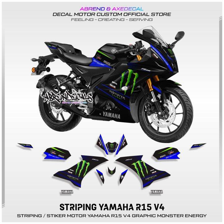 DECALS STRIPING R15 V3 ME RACING / STIKER MOTOR YAMAHA R15 V4 DESAIN ...