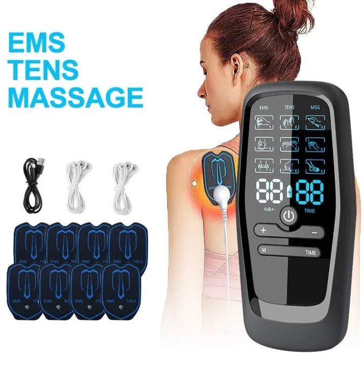 TENS EMS Massager 9 Modes 30 Level Pulse Muscle Electrostimulator ...
