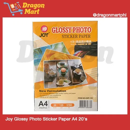 Joy Glossy Photo Sticker Paper A4 20's | Lazada PH