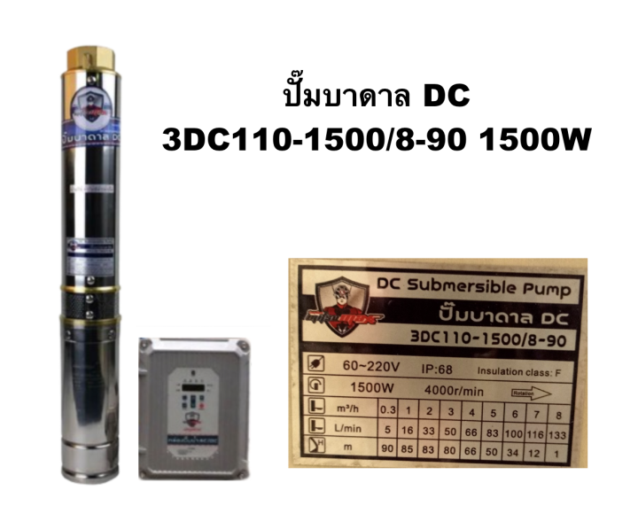 MITSUMAX 🇹🇭 ปั๊มบาดาล DC รุ่น 3DC110-1500/8-90 1500W บ่อ3 *ปั๊มเดี่ยว ...