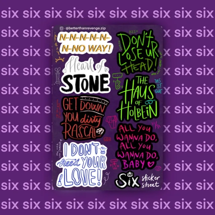 Six The Musical - Aesthetic Fanart Glitter Deco Kiss-Cut Sticker Sheet ...