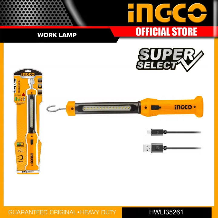 [MALL EXCLUSIVE] Ingco HWLI35261 Rechargeable LED Work Lamp with Hook 3 ...