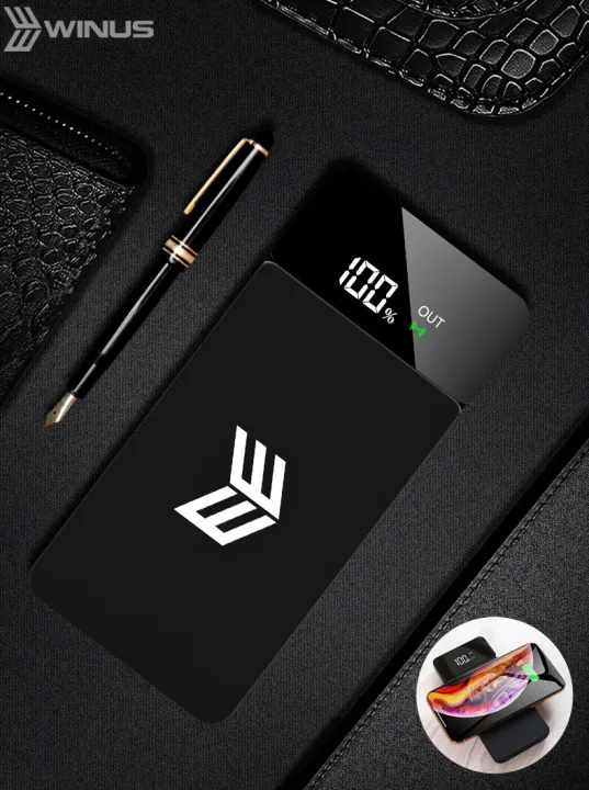 WINUS WNS-G7 10000mAh Wireless Charging Powerbank (Black) LED Digital ...