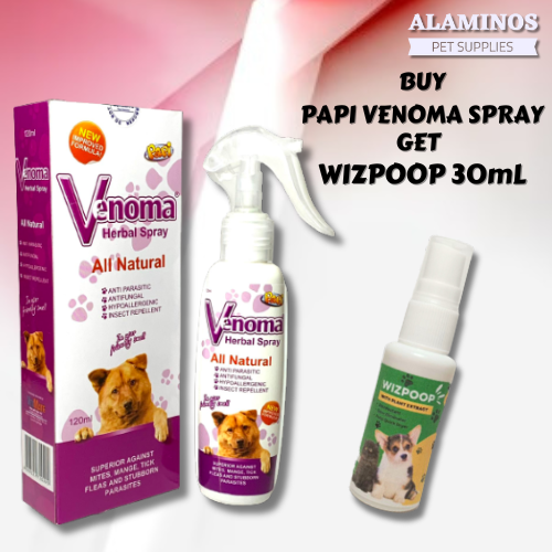 [APS] BUY PAPI VENOMA HERBAL SPRAY 120mL for DOGS AND CATS GET WIZPOOP ...