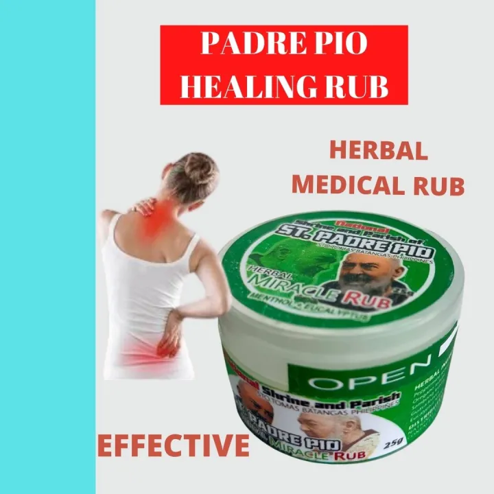 Saint Padre Pio Healing Rub Miracle Rub Herbal Rub Methol Eucalyptus ...