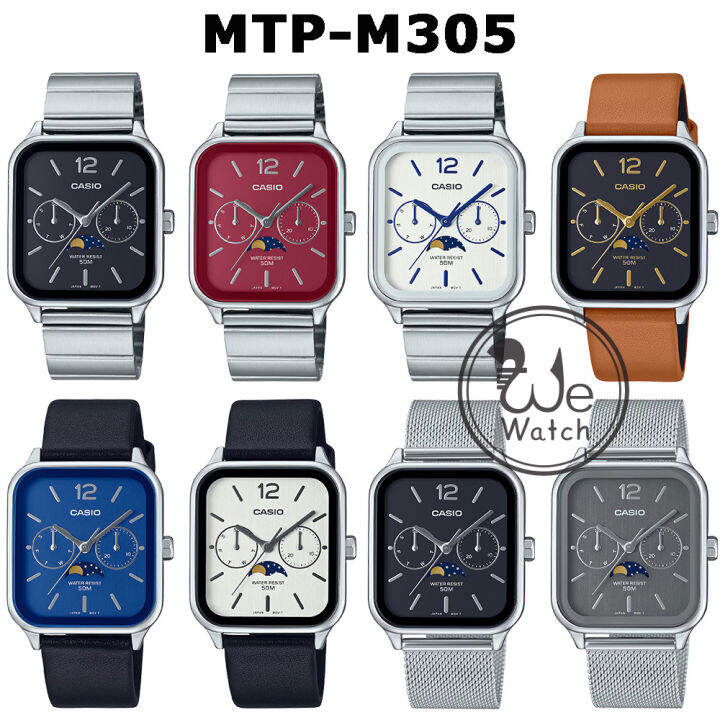 CASIO ของแท้ รุ่น MTP-M305D MTP-M305L MTP-M305M นาฬิกาข้อมือผู้ชาย Moon ...