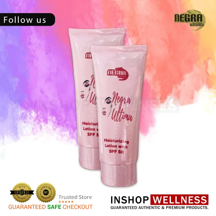 Negra Ultima Moisturizing Lotion with SPF 50 Pink Authentic (Set of 2 ...