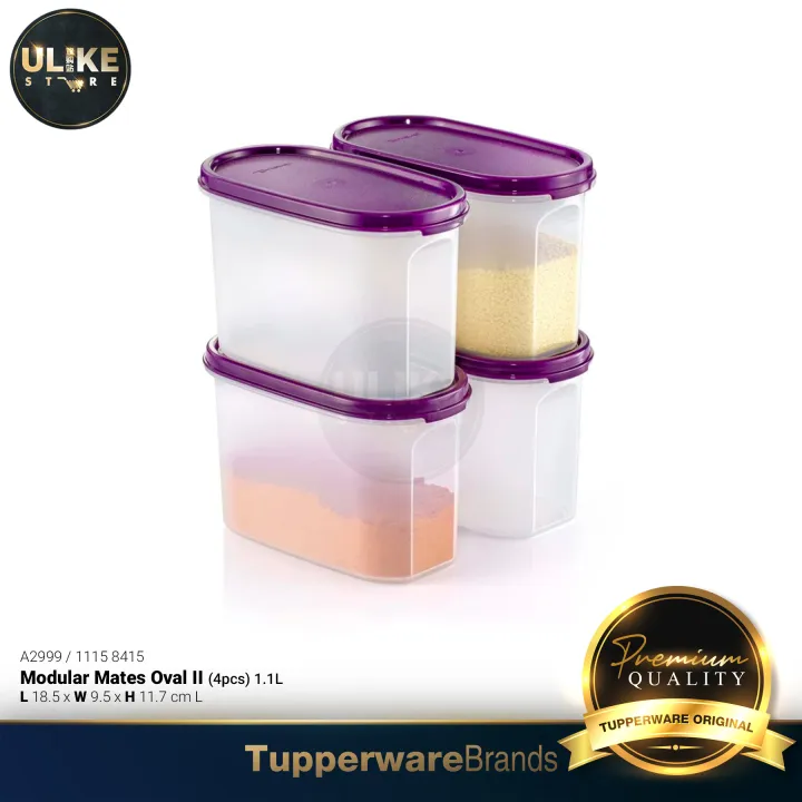 Tupperware Modular Mates Oval II / Modular Mates / MM / (1.1L) 4units ...