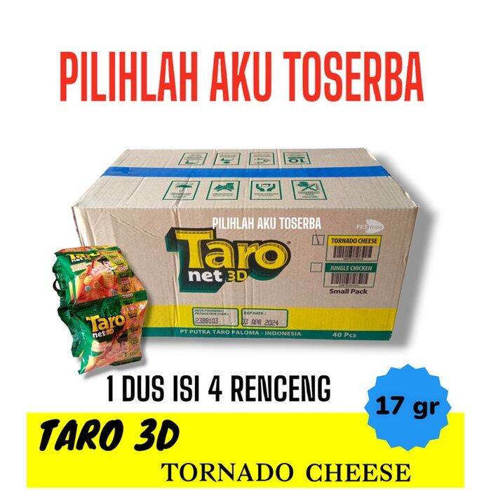 Taro 3D Snack TORNADO CHEESE RENCENG - ( HARGA 1 DUS ) | Lazada Indonesia