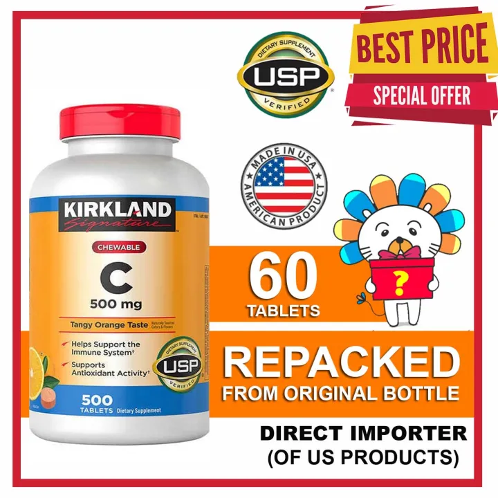 [REPACKED] Kirkland Chewable Vitamin C 500 mg 60 tablets | Lazada PH