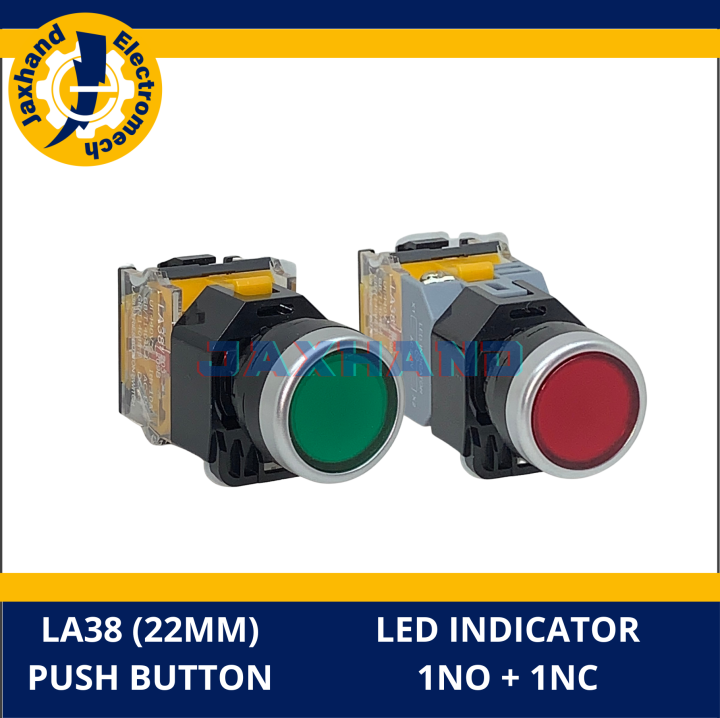 LA38 Illuminated Push Button 1NO+1NC, 22mm, 220V, Spring Return * Jaxhand Electromech | Lazada PH