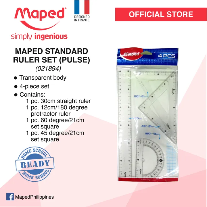 MAPED Pulse Standard Ruler Set | 4-piece Set | 897161 242830 | Lazada PH