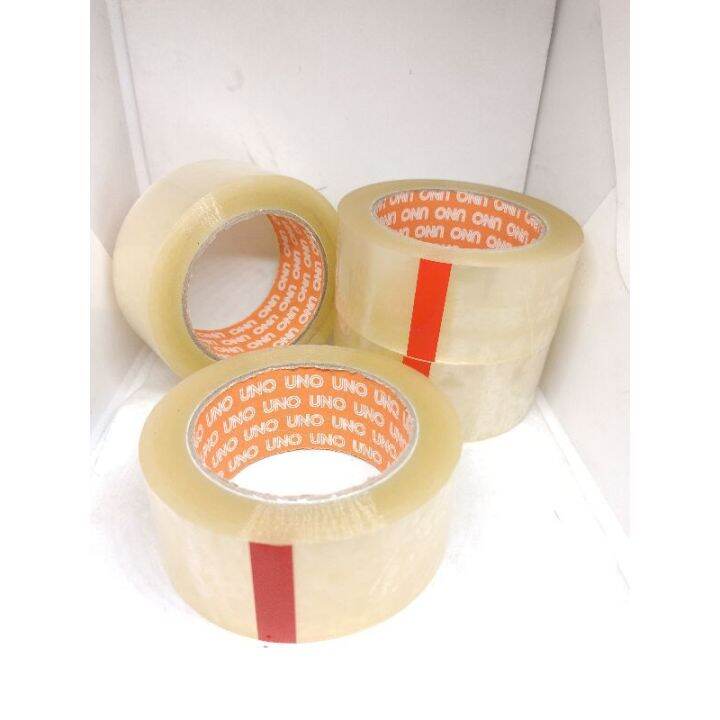 LAKBAN BENING TRANSPARAN PUTIH BENING BESAR 100 METER MEREK UNO 48 MM 2 ...