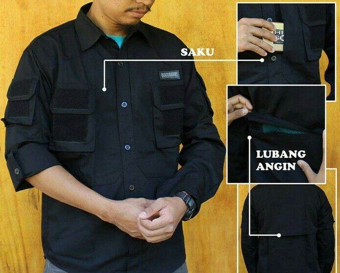 kemeja tactical pria 511 panjang Kemeja Tactical 511 lengan panjang| Hitam/ Kemeja lapangan ...