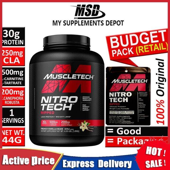 Muscletech Nitrotech Ripped Ultimate Protein Weight Loss Formula 44g 1 ...
