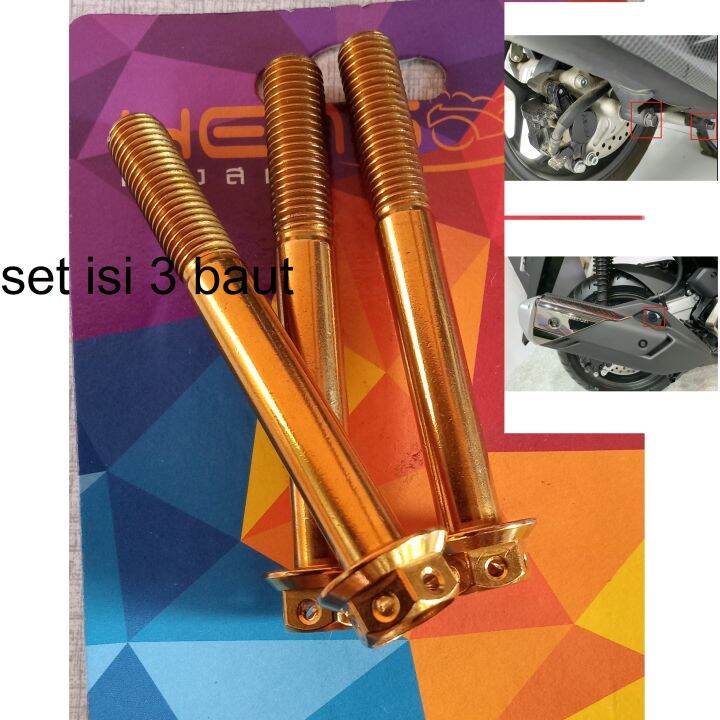 Baut Probolt Stenliss Tojosan Knalpot Honda Pcx 160 Original Heng Thailand Set Isi 3 | Lazada ...