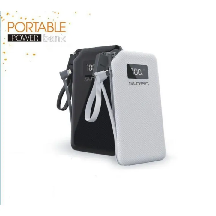 Sunpin SP100 Original 10000 mAh Portable Power Bank With Built-In ...