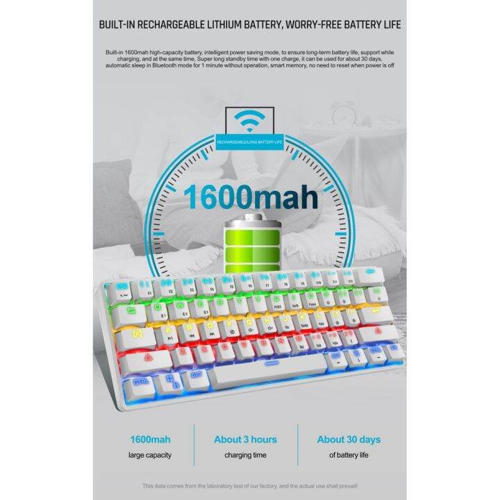 ho- K28 RGB Light Effect Bluetooth Mechanical Keyboard with Dual Mode ...