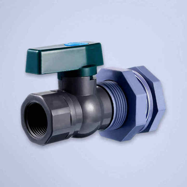 PVC rain bucket green handle inner and outer tooth ball valve with ...