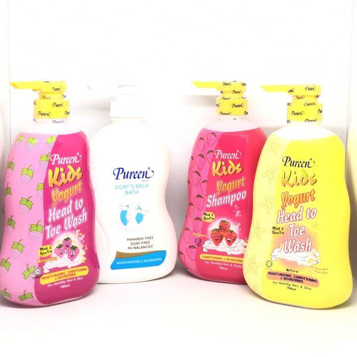 PUREEN แชมพูและสบู่เหลวสำหรับเด็ก กลิ่นวนิลา/กลิ่นสตรอว์เบอรี่/ กลิ่นรา ...