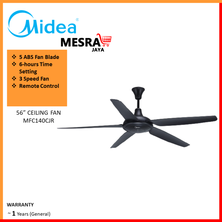 Midea 5 Blades Ceiling Fan with Remote - MFC140CJR | Lazada