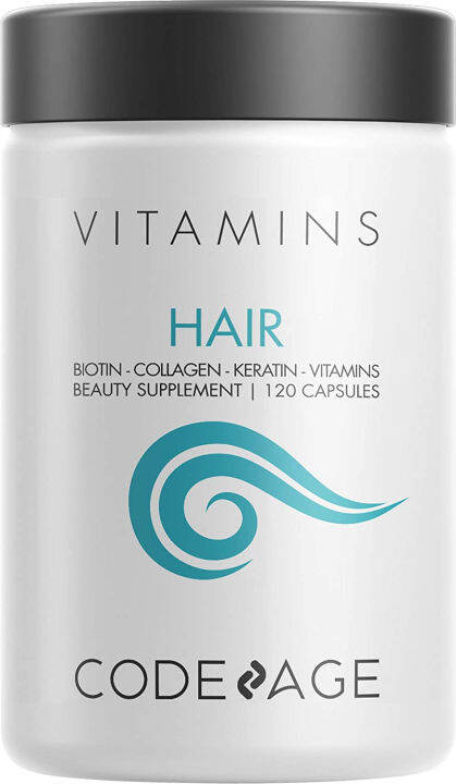 Codeage Hair Vitamins 10000 mcg Biotin, Keratin, Collagen, Vitamin A ...