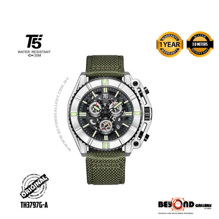 T5 Watch Original (Malaysia) TH3797G Chronograph Date Stainless Steel ...
