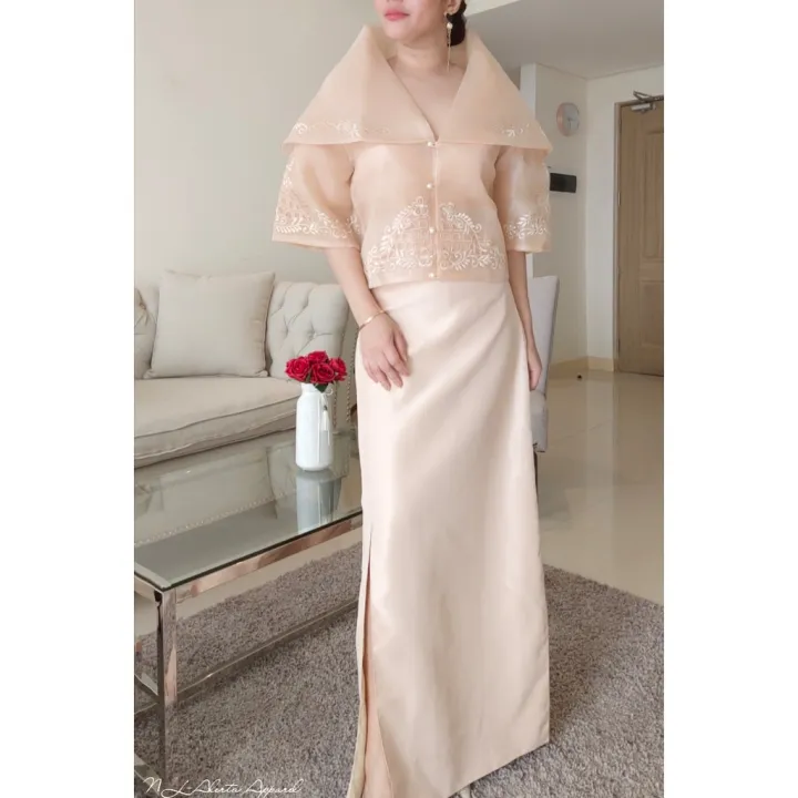 MODERN FILIPINIANA MARIA CLARA TOP AND SKIRT FOR WOMEN | Lazada PH