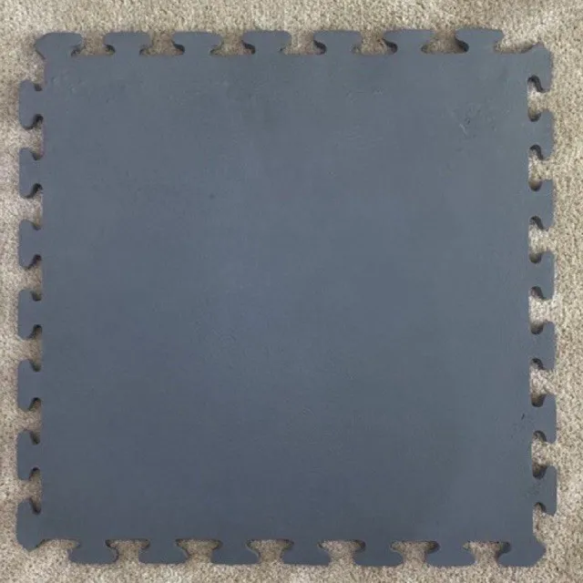 D92High Density Interlocking Rubber Mat Heavy Duty Use (gray) 22”x22 ...